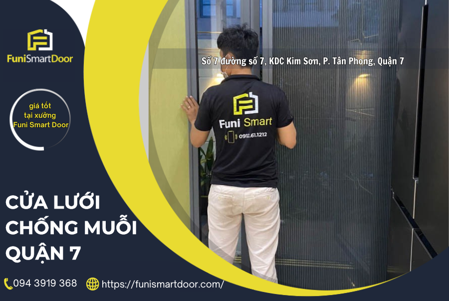 Cửa lưới chống muỗi quận 7 giá tốt tại xưởng Funi Smart Door