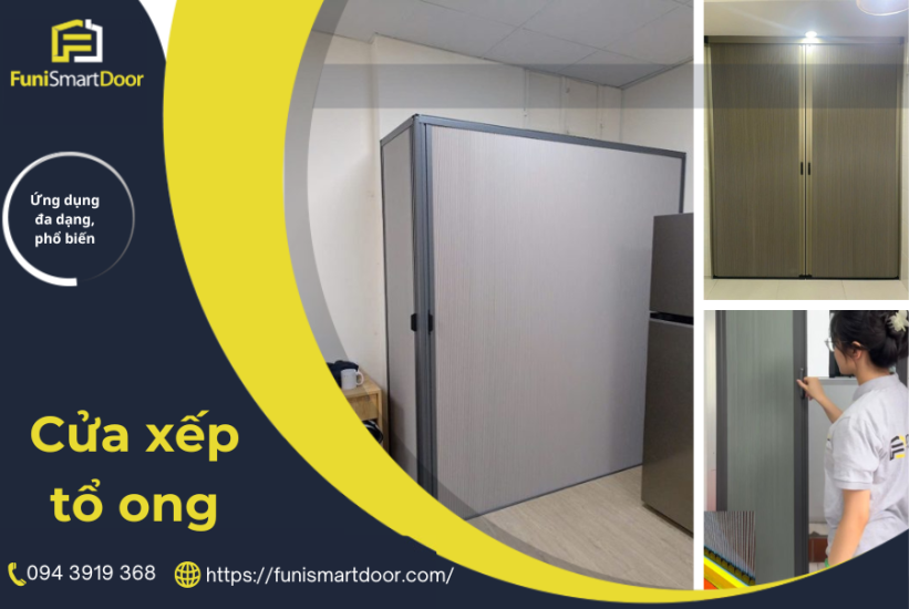 Cánh tủ bằng cửa xếp rèm tổ ong | đẹp gọn nhẹ Funismart Door