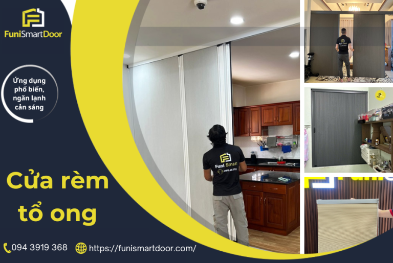 Vách ngăn cửa xếp rèm tổ ong Đà Nẵng | FuniSmart Door thi công uy tín